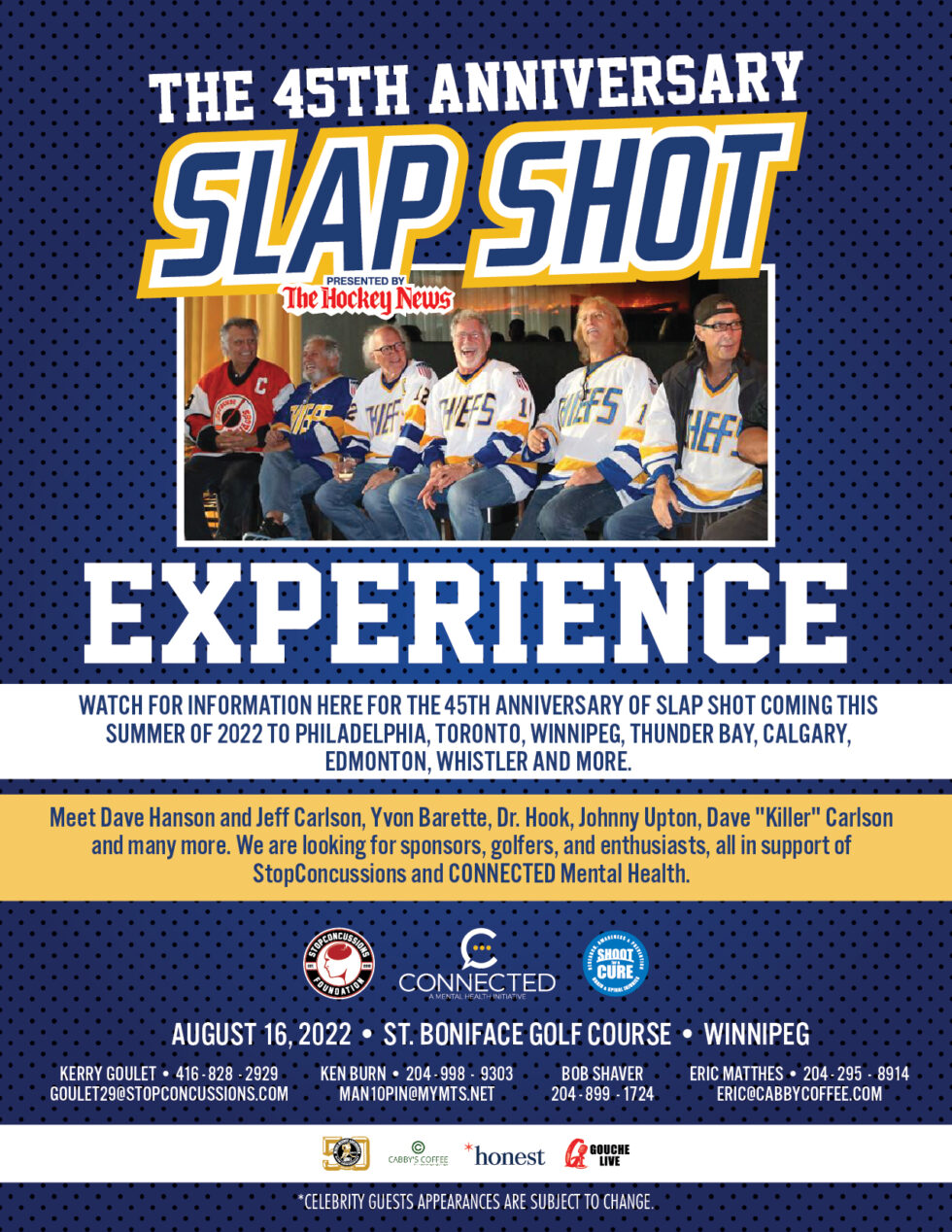 Golf Tournament 45th Anniversary Slap Shot - WINNIPEG, MANITOBA - Stop ...